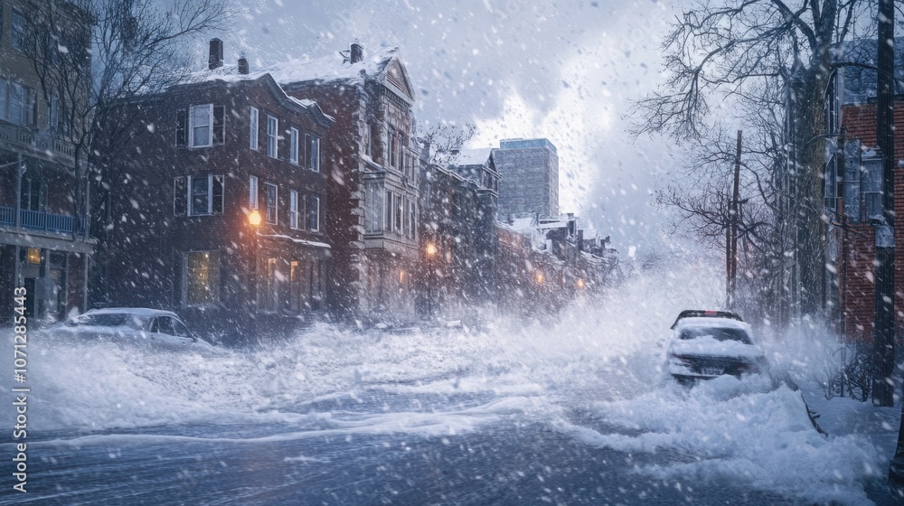 Scenes of heavy snowfall, high winds, and flooding combined to show ...