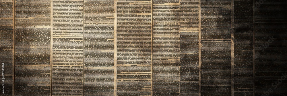 Darkened newspaper pattern with white text space, distressed texture ...