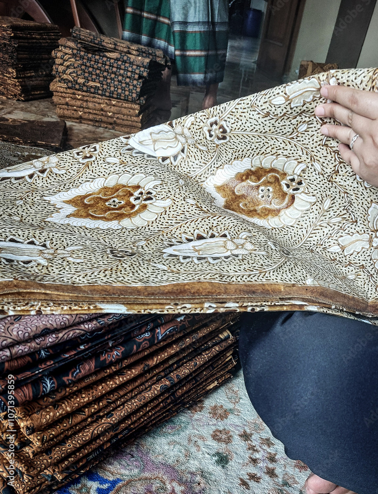 traditional Indonesia Batik Art. It is a half of process in making ...