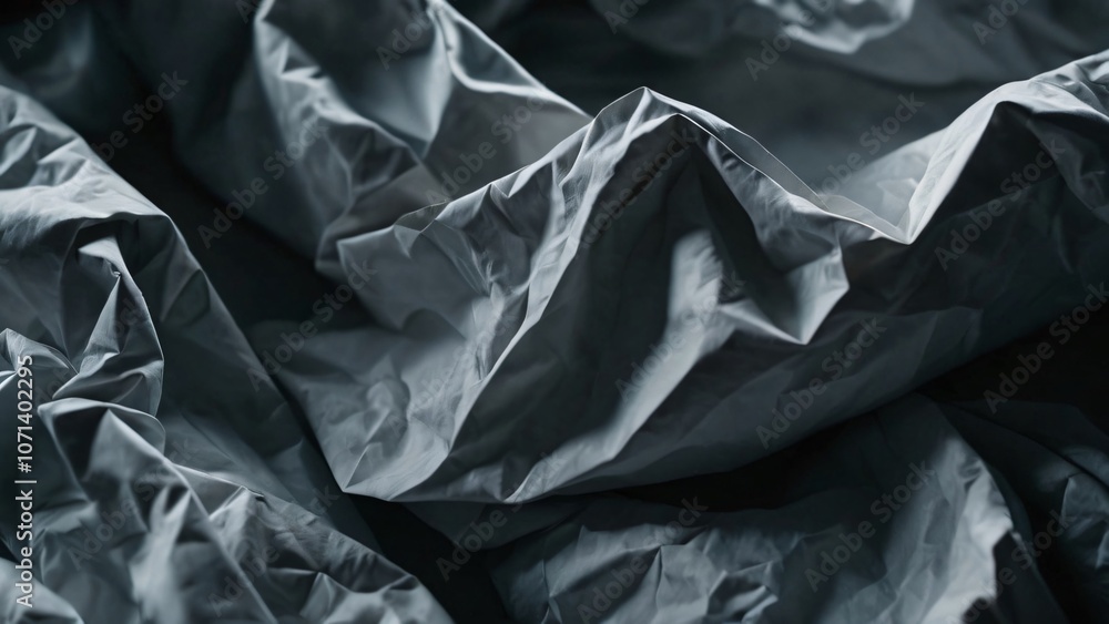 High-resolution wrinkled paper texture with intricate creases and folds ...