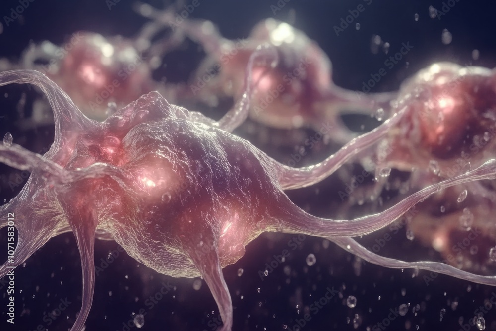 Microscopic View of Nerve Cell Regeneration Enhanced Visualization ...