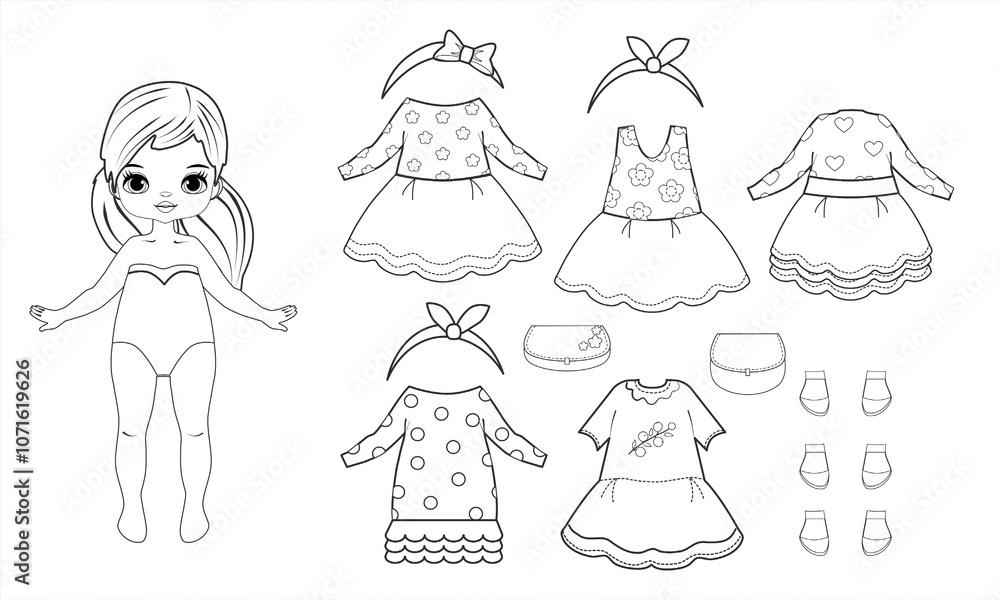 Paper doll clothes baby. Paper doll outline. Coloring page, Coloring ...