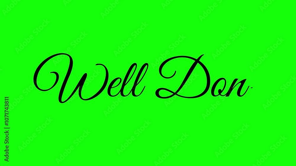 4K Animated Well done Text animation, Well done lettering animation on ...