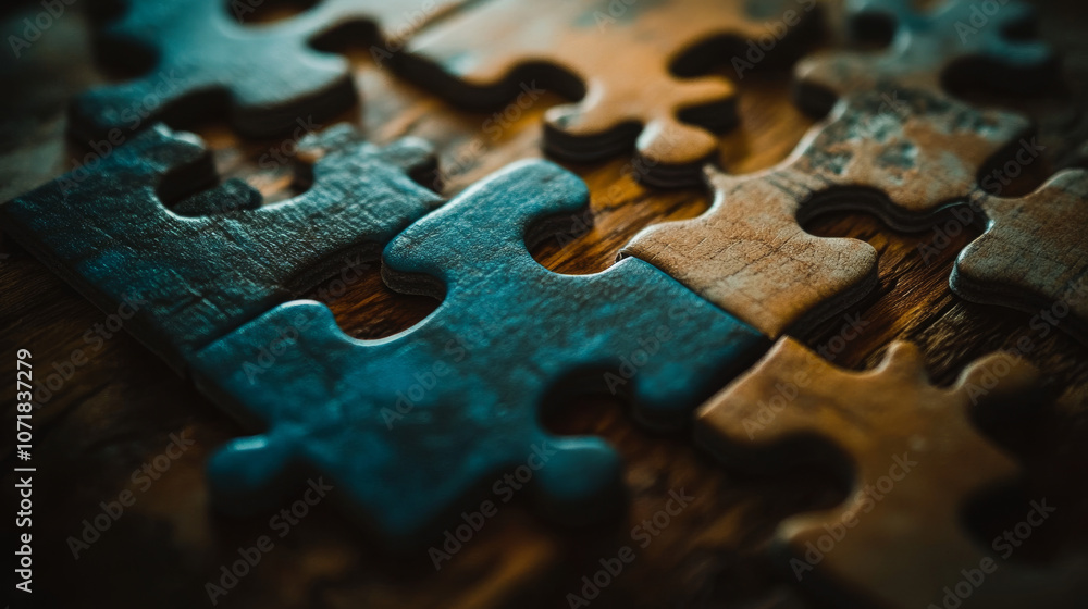 A jigsaw puzzle represents a business strategy where success is found ...
