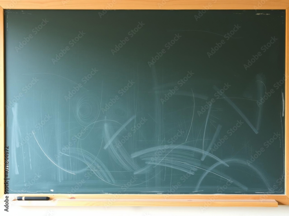 Realistic black chalkboard with wooden frame on white background for ...