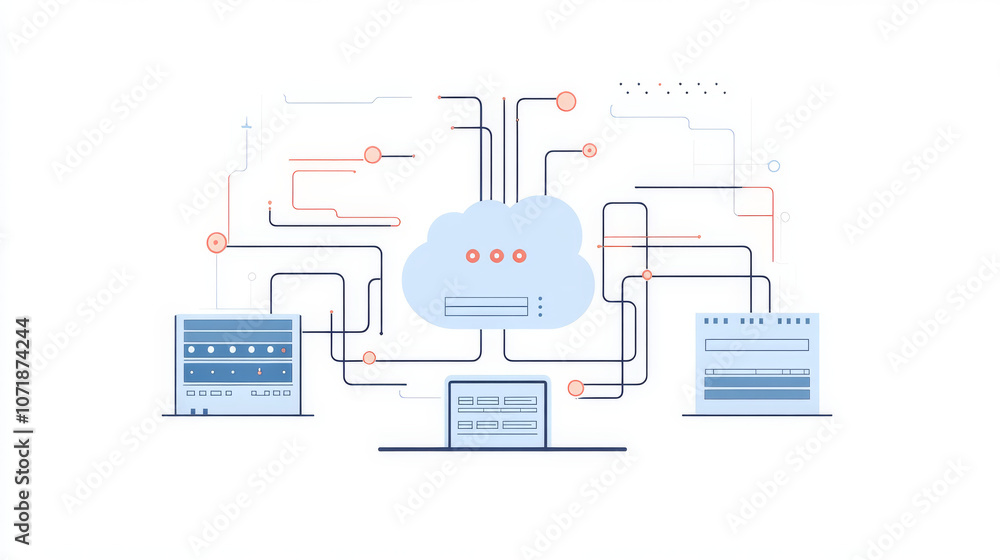 This image shows a simple drawing of how cloud computing works. It uses ...