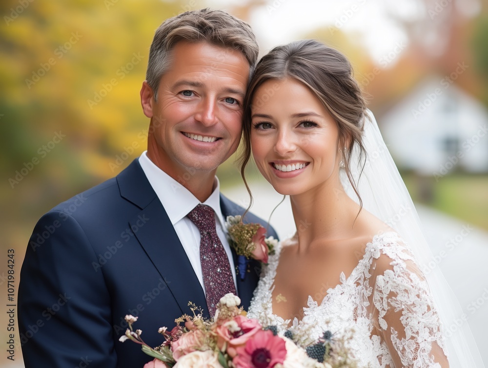 Stunning Outdoor Wedding Photography of a Beautiful Middle-Aged Bride ...