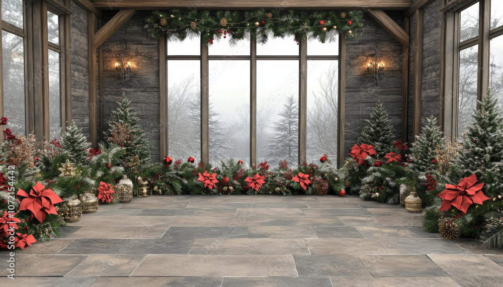 cozy Christmas shop interior adorned with festive decorations ...