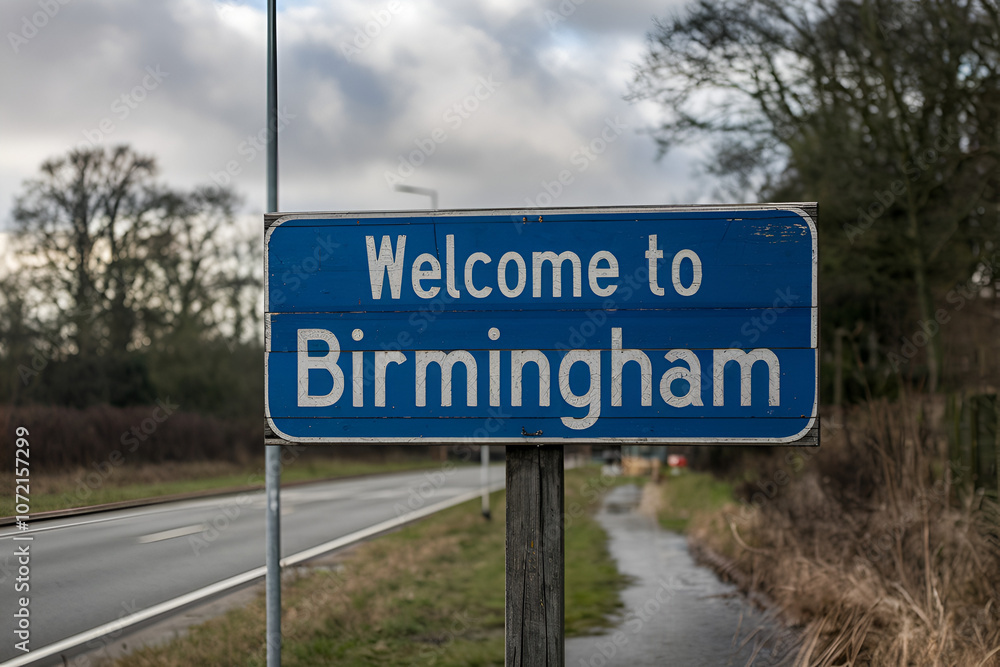 Elegant wooden "Welcome to Birmingham" sign, perfect for US city ...