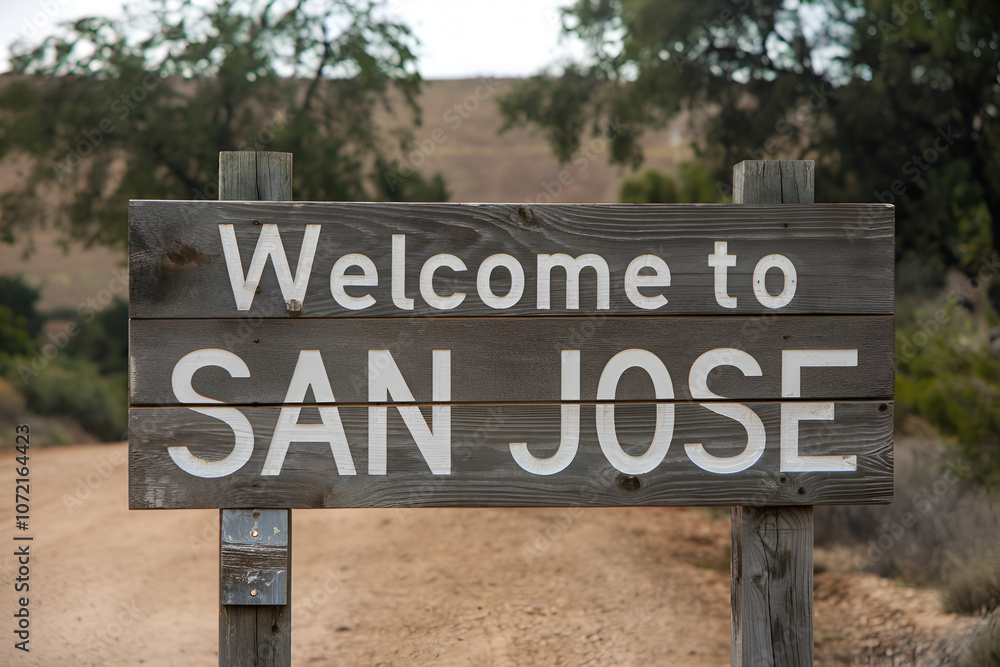 Foto de Beautiful wooden "Welcome to San Jose" sign, perfect for US ...