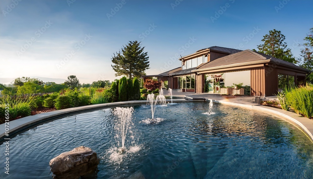 ry Home Designs with Water Features - Modern homes with fountains or ...