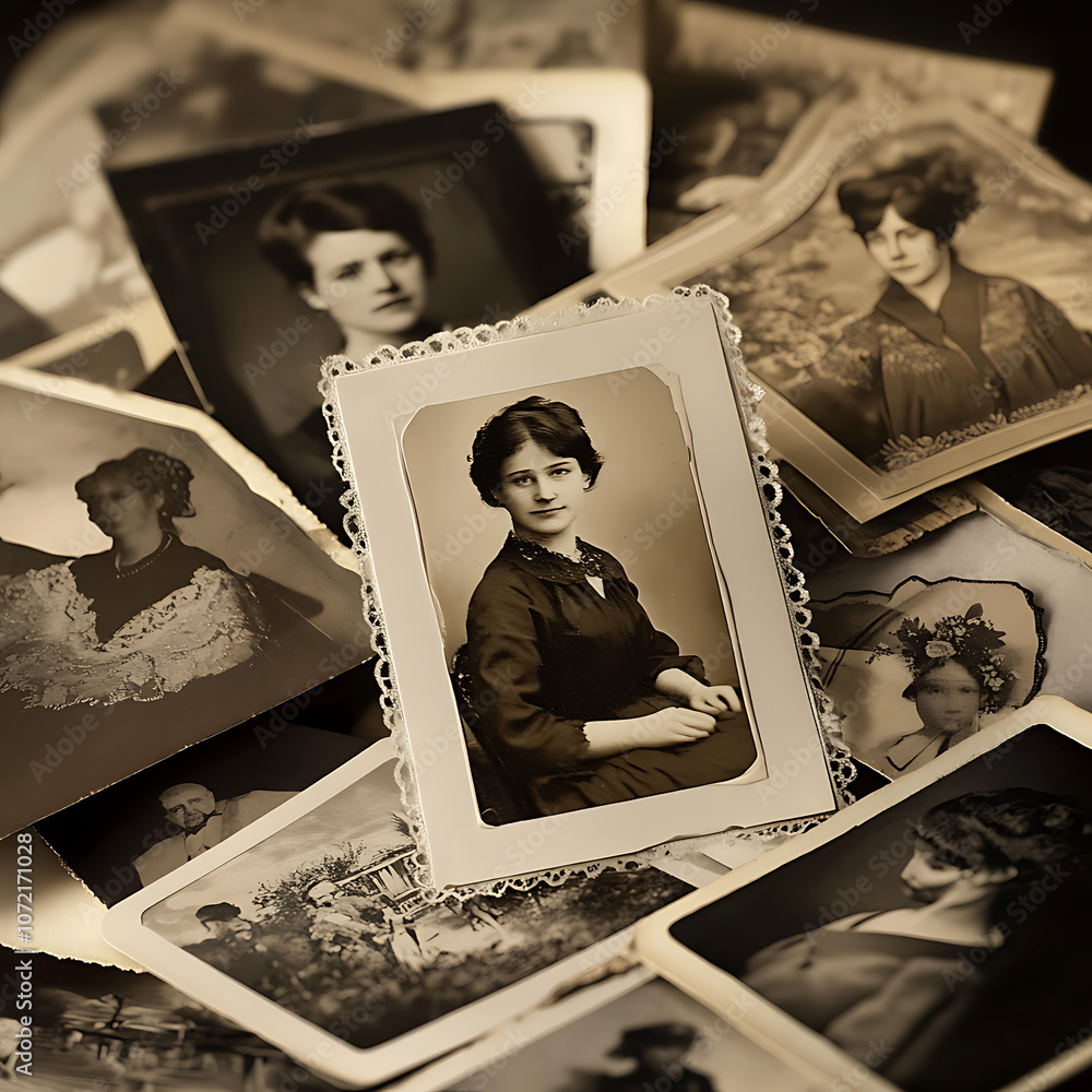 Vintage Portrait Collection Featuring Black and White Photographs of ...