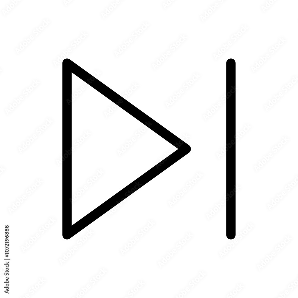 Fast forward icon black and white vector outline sign Stock Vector ...