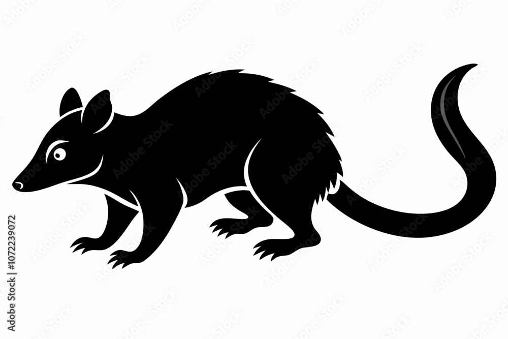 Vetor de Opossum vector black silhouette design for T-Shirt, Vector of ...