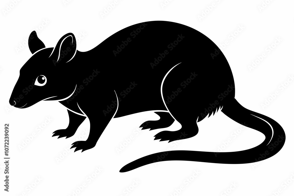 Vetor de Opossum vector black silhouette design for T-Shirt, Vector of ...