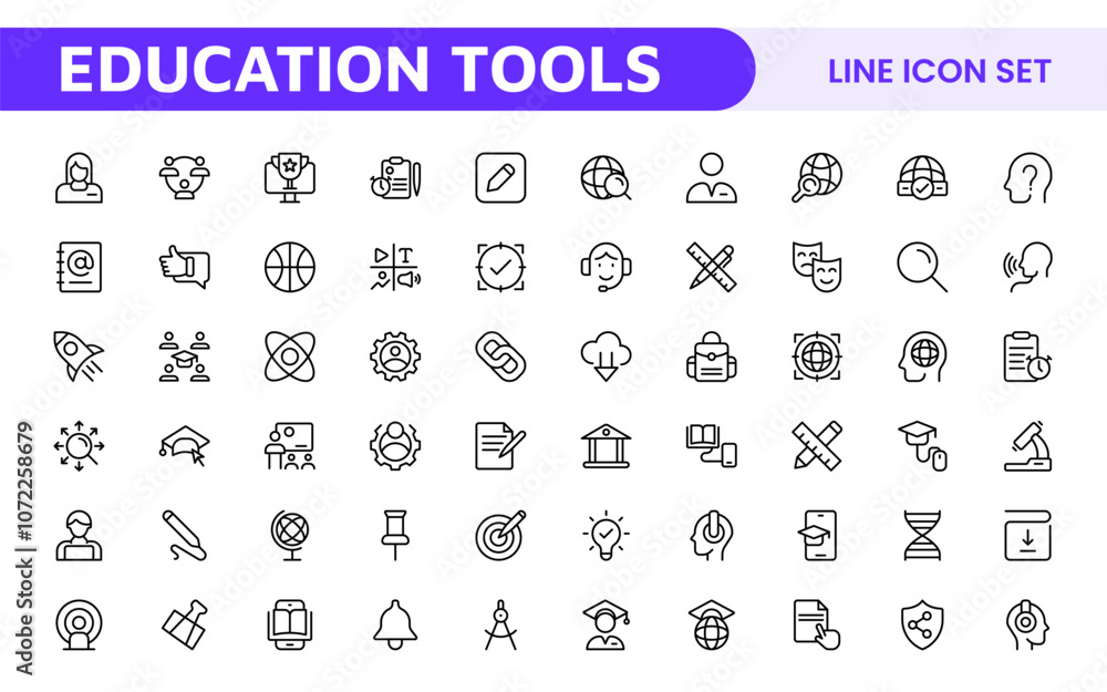 Education Tools Icon Set. Engaging and versatile icons for learning ...