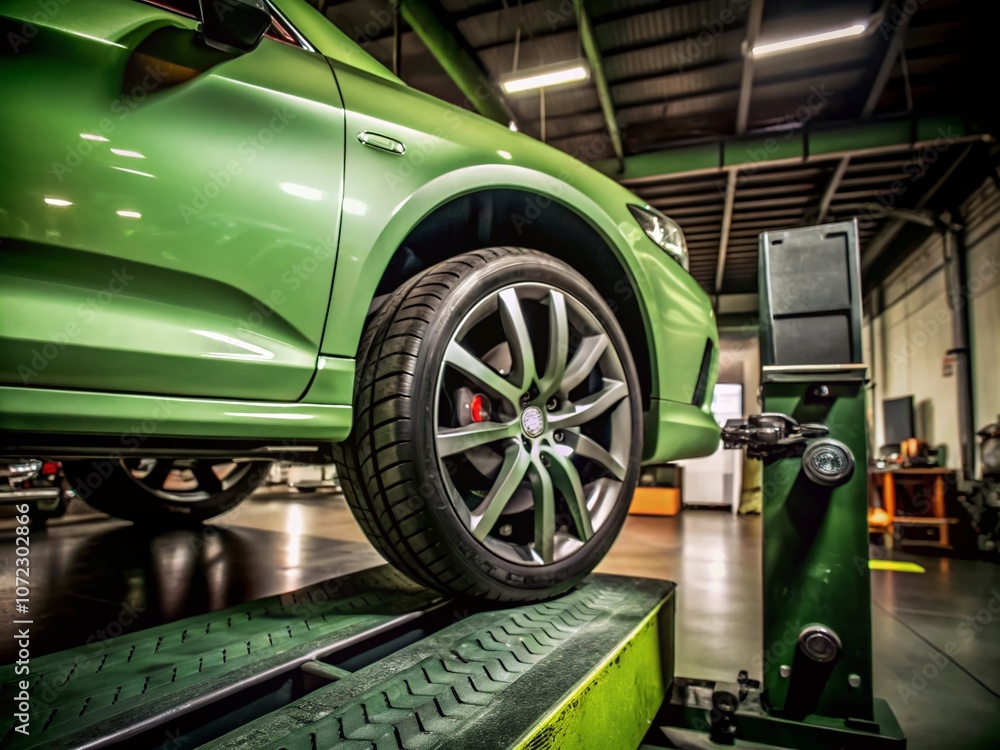 Professional Alignment of Car Wheels with Equipment in a Garage ...
