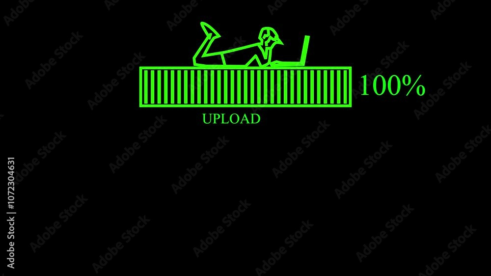 man icon symbol with lapton under loading bar .Status loading and ...