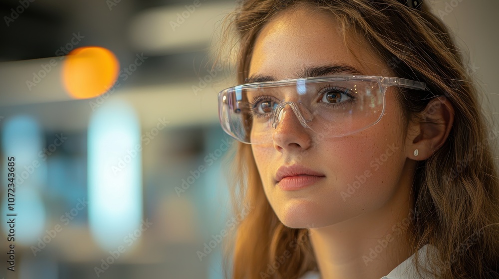 Woman developing a wearable tech prototype, adjusting sensors and ...