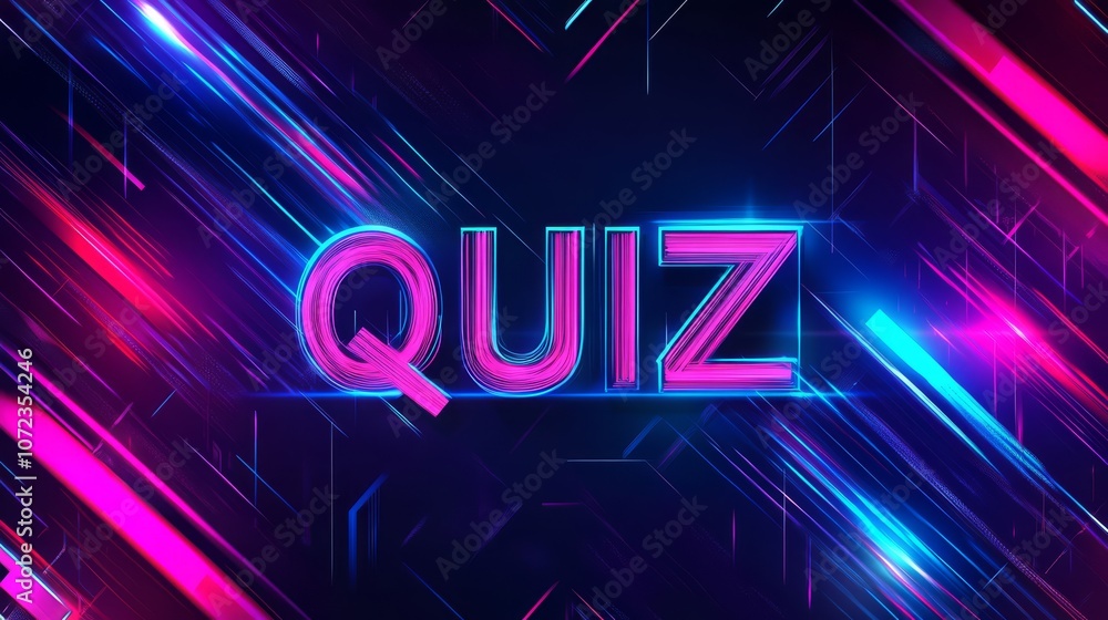 Neon Quiz Show: A vibrant and energetic background with neon lights ...