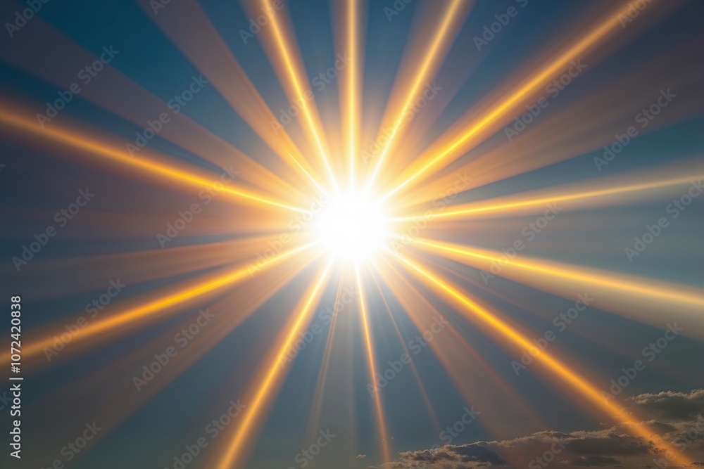 Top Left Sunlight Ray Flare Effect with Directional Light Overlay Stock ...