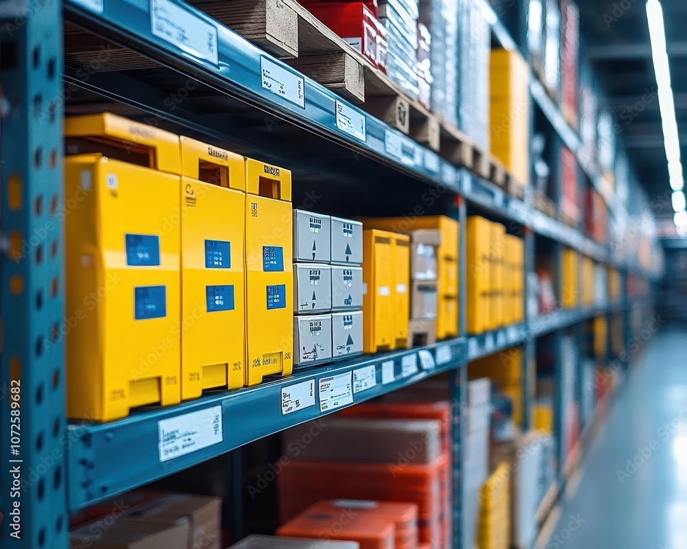 A photograph of task prioritization boards in a logistics center ...