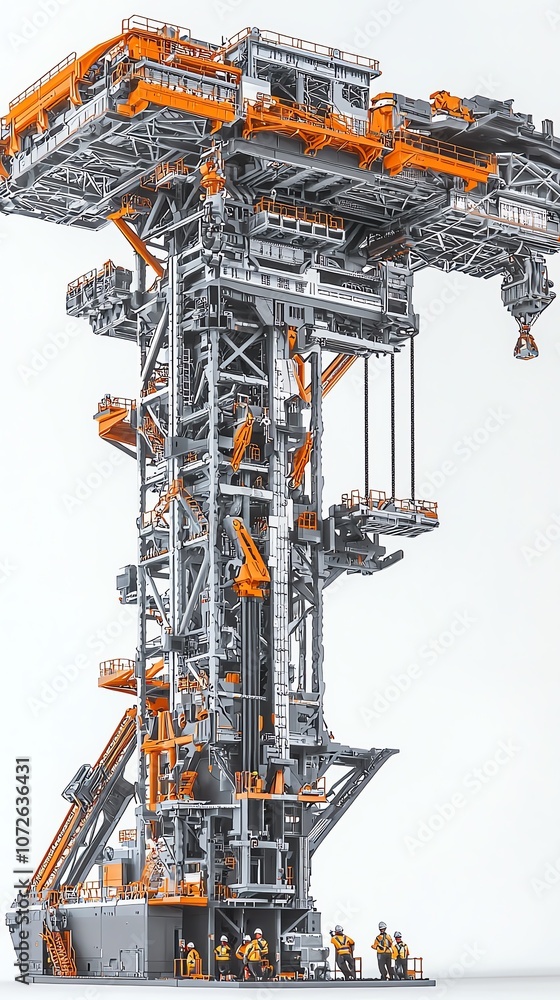 Heavy-duty gantry crane system, detailed steel structure, lifting ...