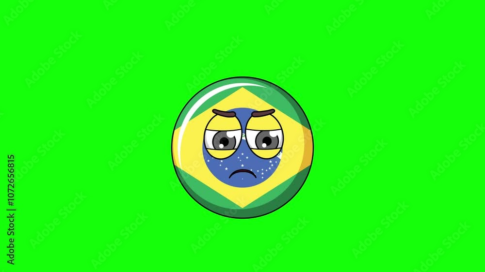 Angry emoticon of brazil character, loop animation emoji 素材庫影片 | Adobe ...