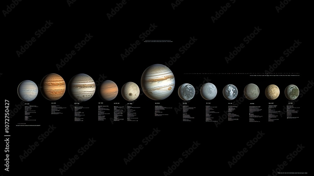A comparison of the sizes of the planets in our solar system, with each ...