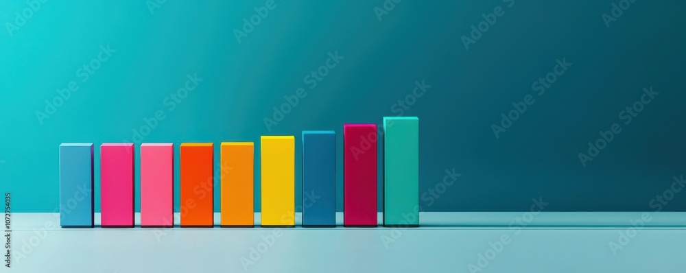 Artistic view of a bar graph comparing equity growth over different ...