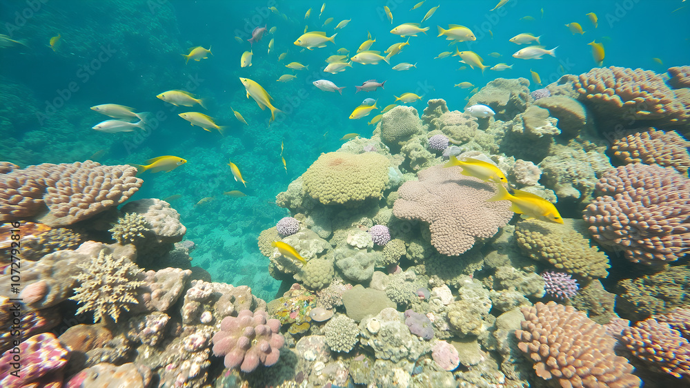 Ultra high res, deep ocean scene, vibrant coral reef, photographic ...