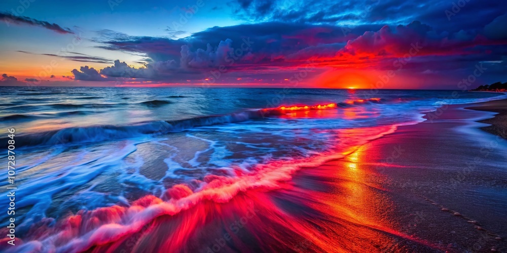 Stunning Long Exposure of Red Tide in the Ocean with Glowing Water and ...