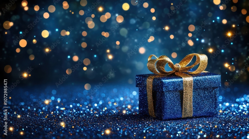 Rich royal blue glitter background with deep color saturation and ...