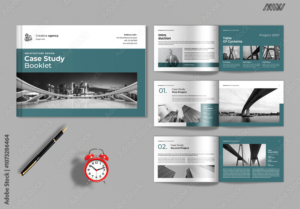 Case Study Booklet Landscape Template Stock Template | Adobe Stock