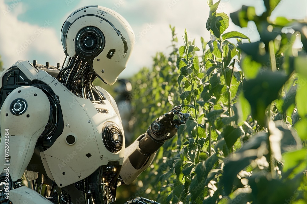 Smart agriculture and biotech innovation with AI robot enhancing crop ...