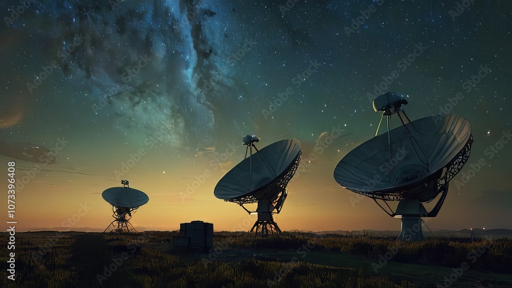 Earth receiving station in a remote desert location, where satellite ...