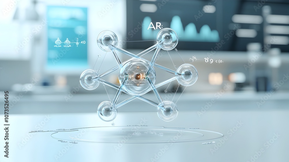 Photo & Art Print and highly detailed 3D atomic model showcasing the ...