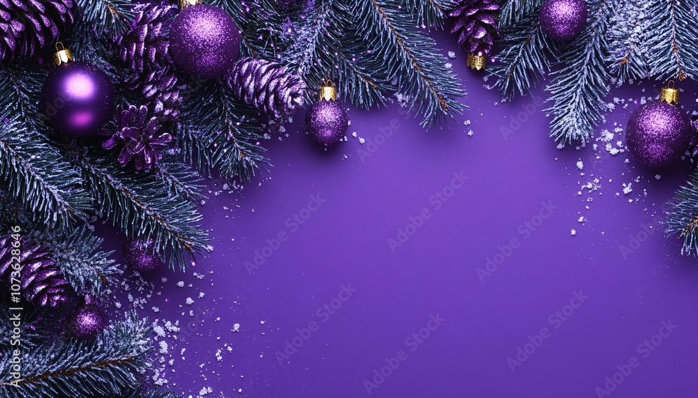 Vibrant purple Christmas background featuring elegant design elements ...