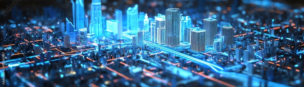 A digital map of a city with highlighted zones indicating real estate ...