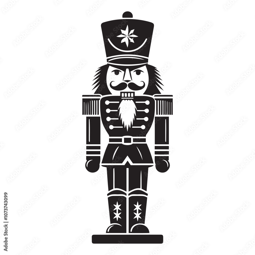 Nutcracker Soldier silhouette vector art black color design and solid ...