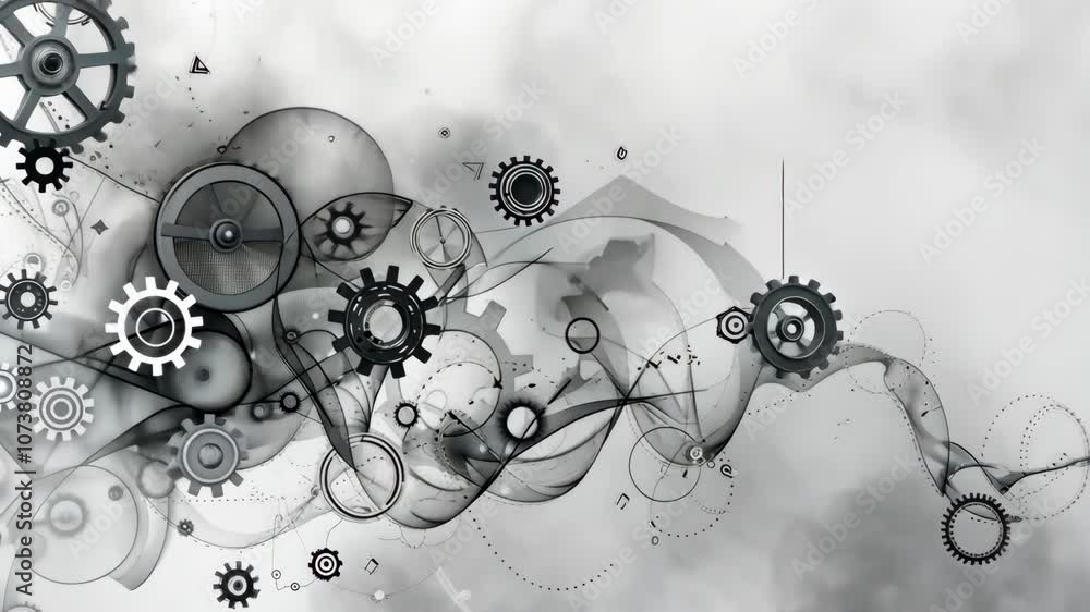 Exploring the synergy of gears and abstract art in motion graphics ...