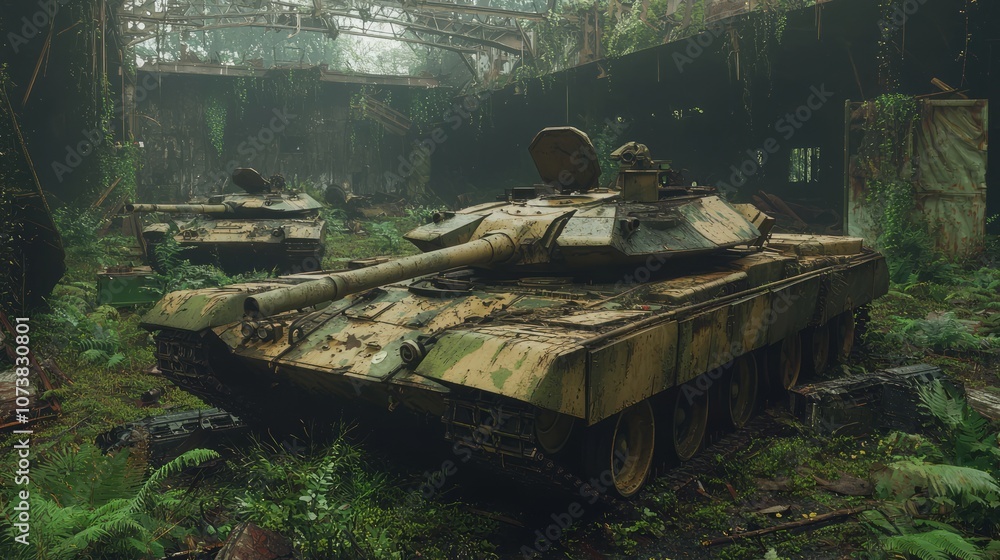 Abandoned Military Base: Rusting Tanks in Overgrown Grass, Echoes of a ...