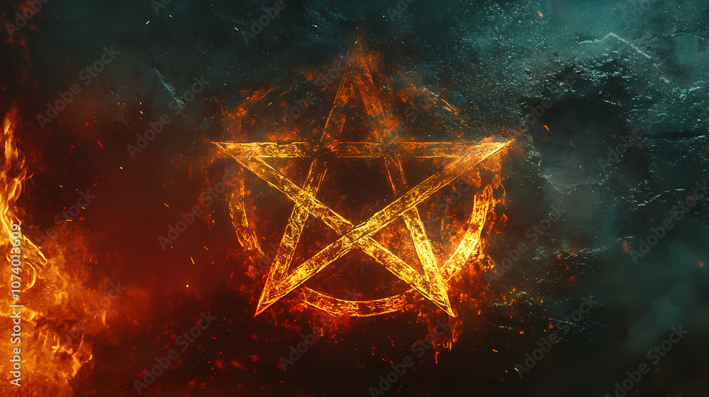 Reversed pentagram symbol, satanic sign. Arcane. Illustration Stock ...