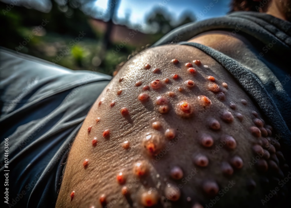 Tilt-Shift Photography of Prickly Heat Rash on Skin with Close-Up Focus ...