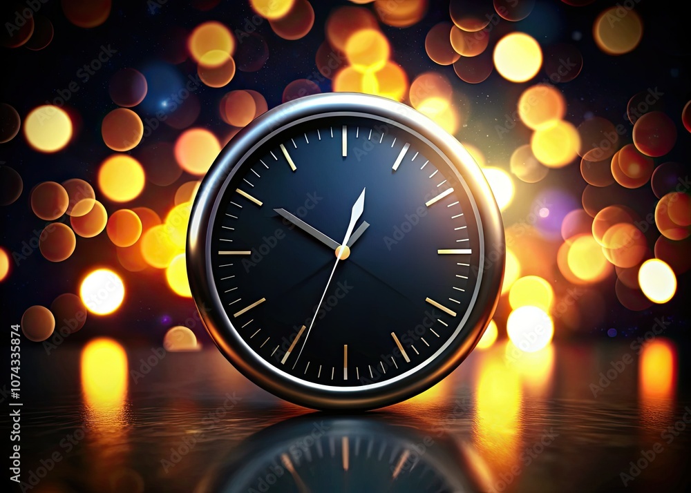 High-Speed 24-Hour Countdown Clock with Bokeh Effect on Black Screen ...