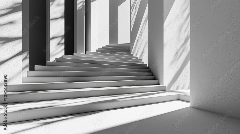Minimalist 3D model of a blank staircase with no visible structure ...