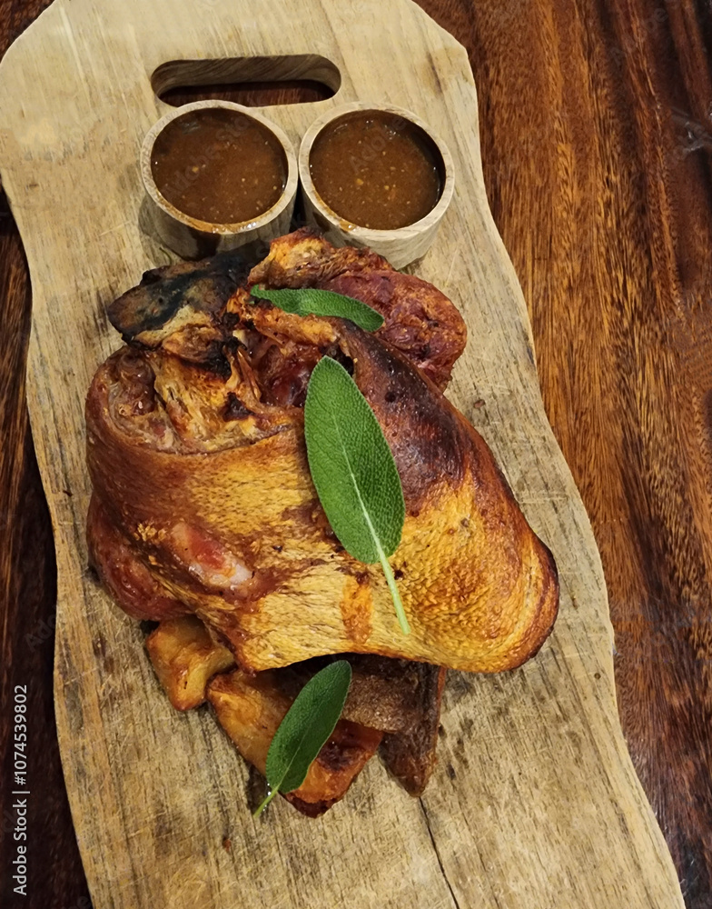 Fusion restaurant meals. Western Food Cooked Asian Style. With fierce ...