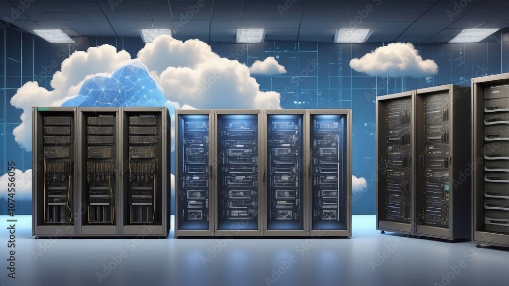 Data server cabinet banner, data server room banner, data center banner ...