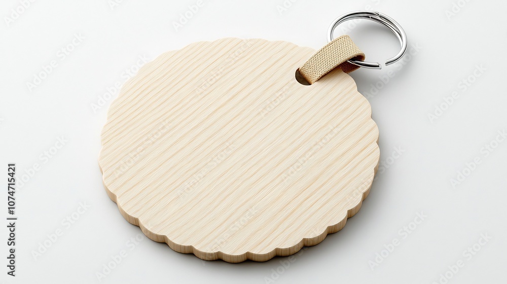 scalloped circular tag with a smooth finish and reinforced strap ...