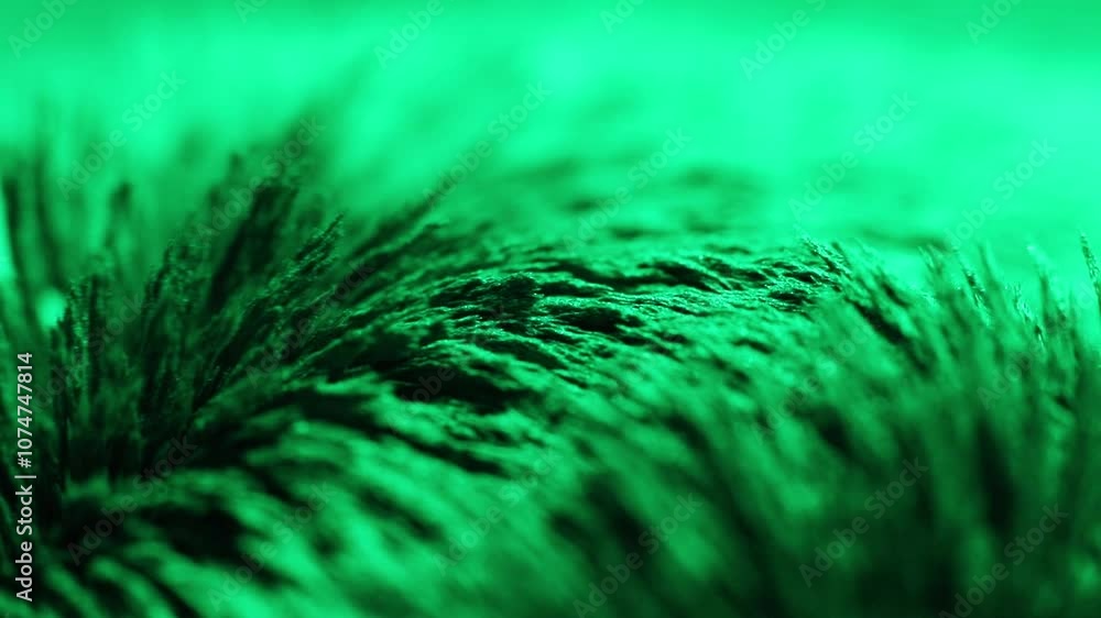 Iron dust spikes in green colour. Reaction of iron filings to a ...
